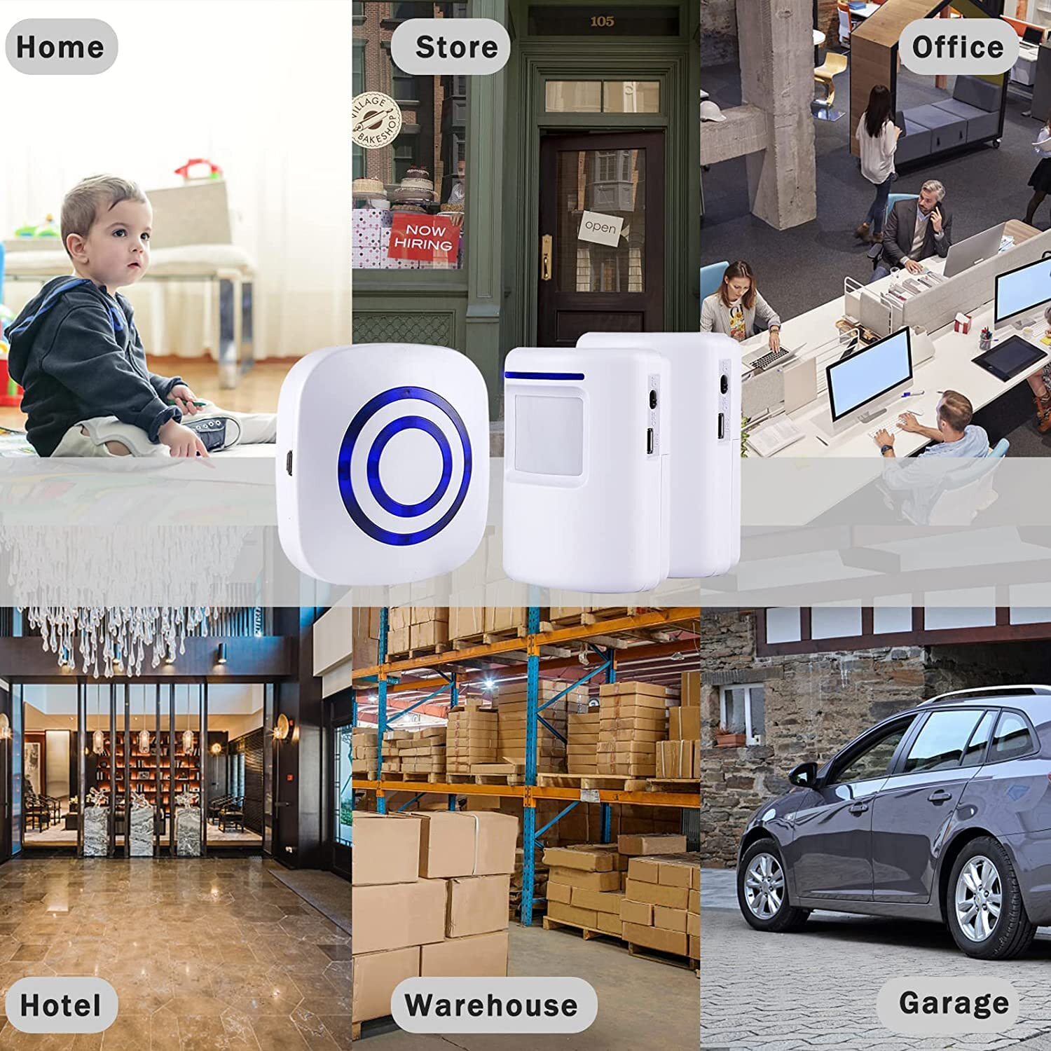 long range wireless driveway alarm motion sensor system with 4 ...