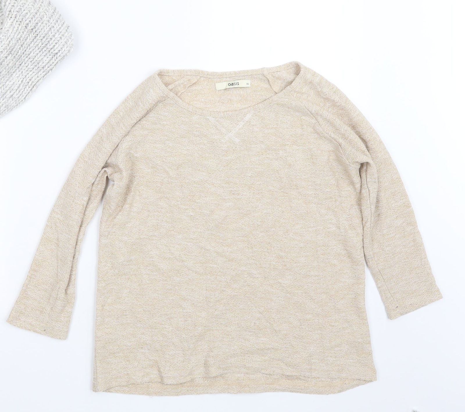 Oasis Womens Beige Crew Neck Polyester Blend Jumper Size XS | eBay UK