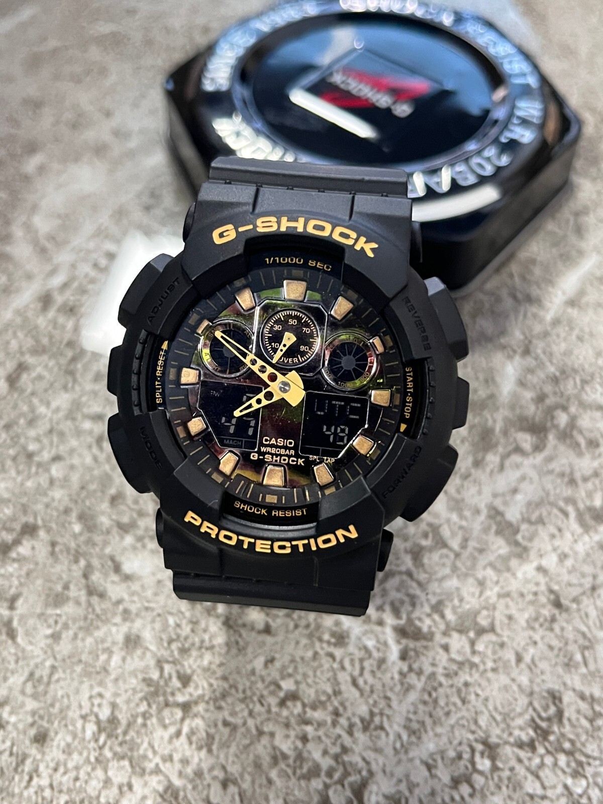New Casio G-Shock GA-100CF-1A9 Camouflage Analog Digital Men Watch.