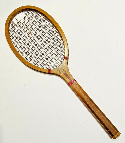 E. Kent 'Windsor" Antique Tennis Racquet with Red Shoulder Wrappings ...