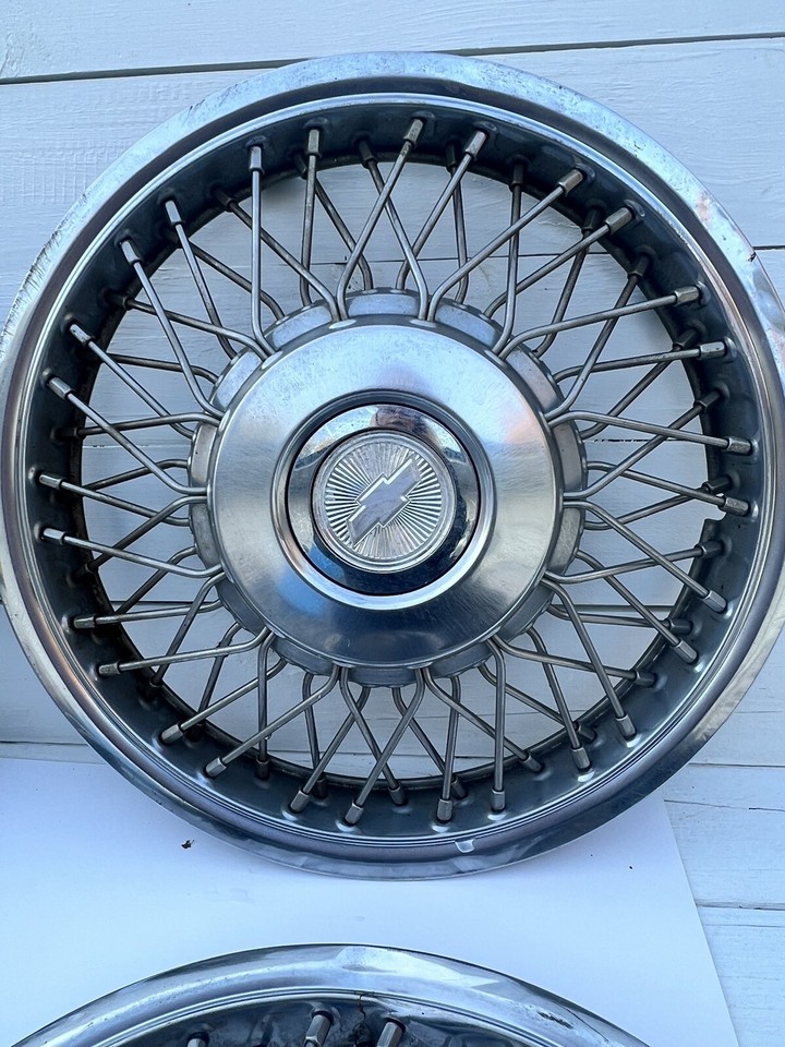 4 genuine 1986 to 1990 Chevy Celebrity 14 inch wire spoke hubcap wheel ...