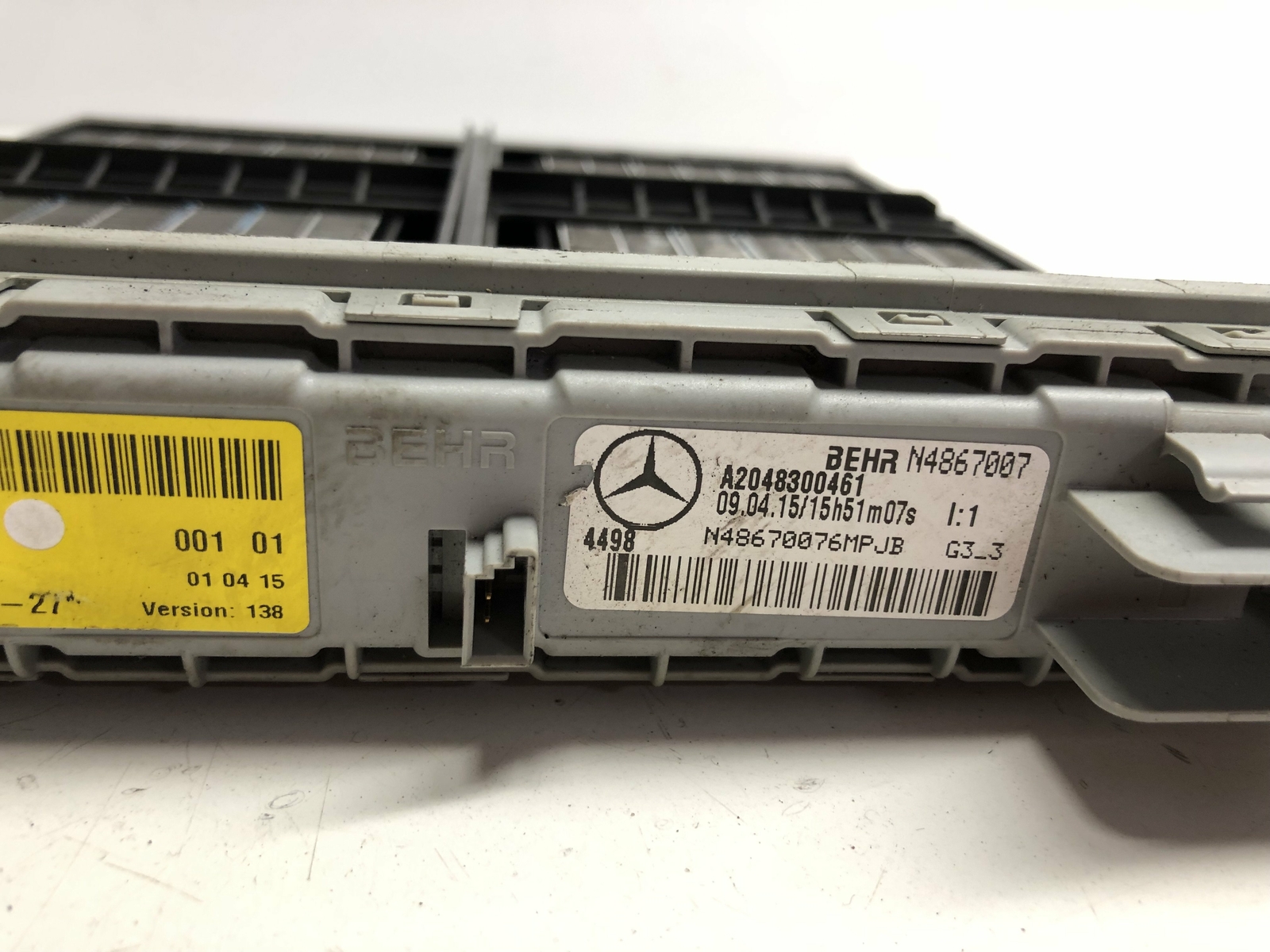 MERCEDES-BENZ E W212 Electric Cabin Heater Radiator A2048300461 2014 ...