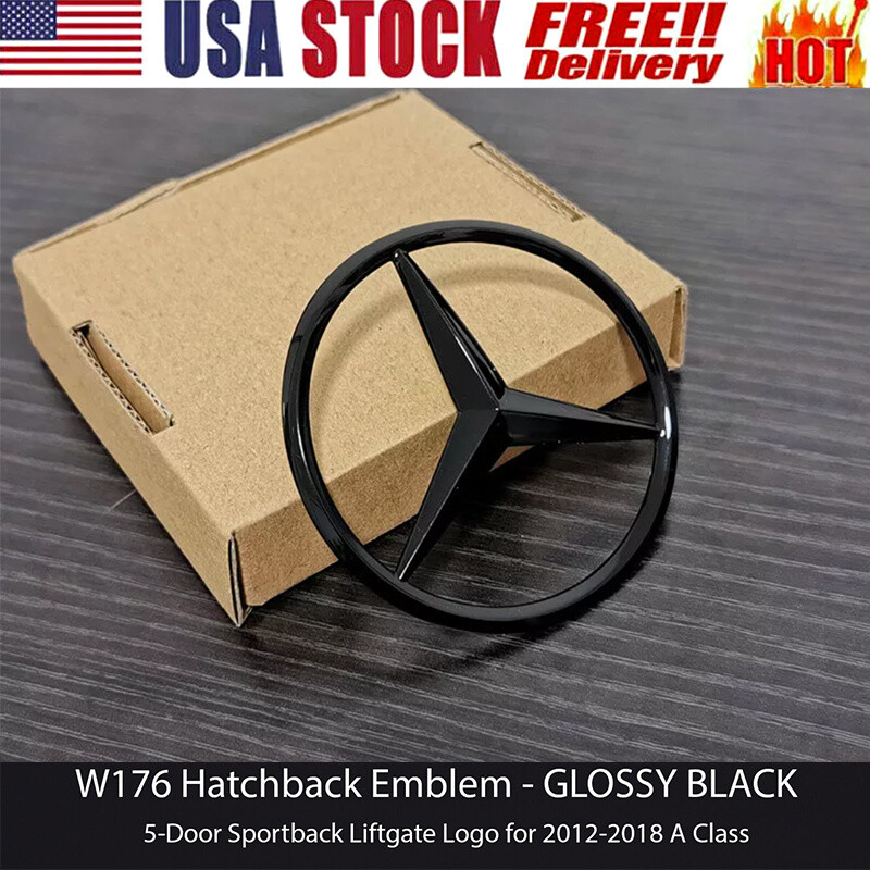 NEW Gloss Black Mercedes Benz A Class W176 Rear Boot Star Badge OEM ...