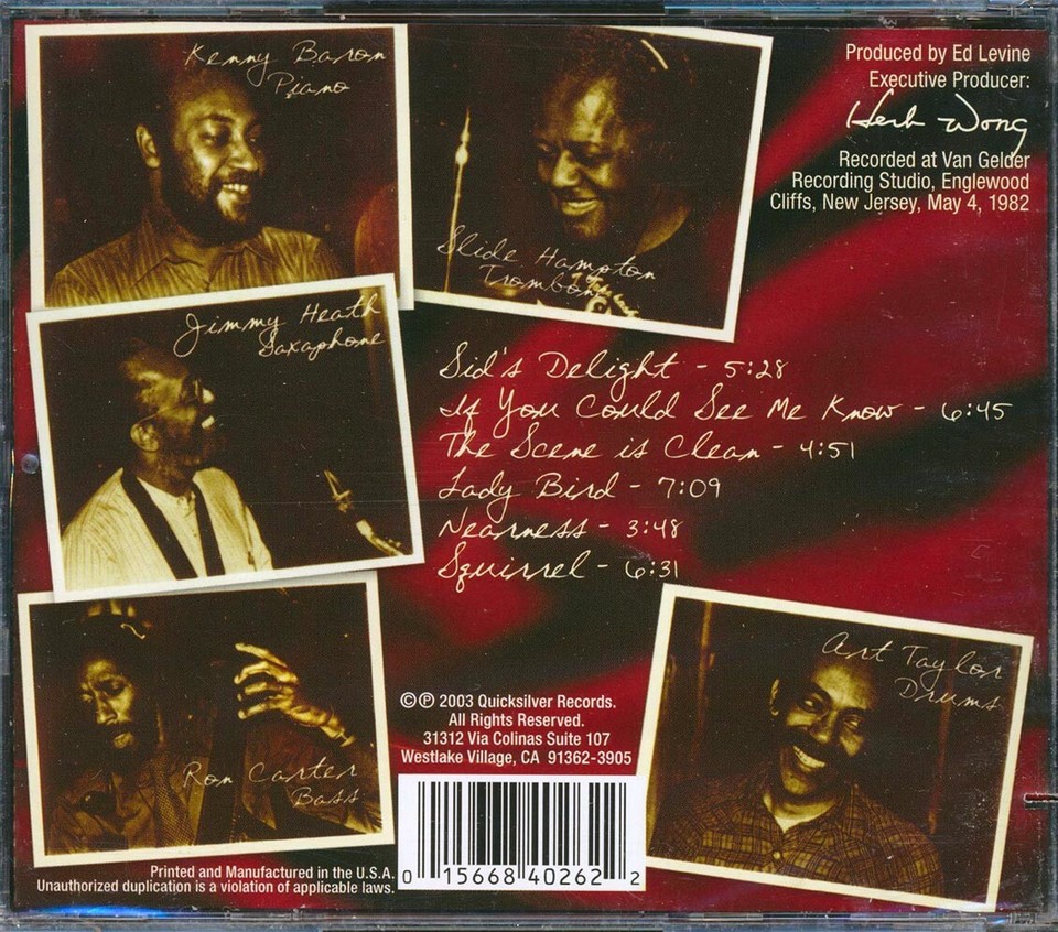 CD Slide Hampton, Jimmy Heath, Kenny Barron, Etc. - Continuum: Mad ...