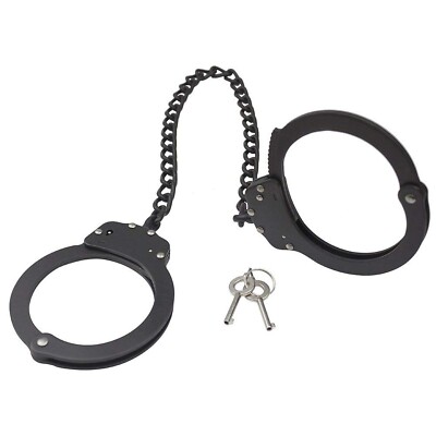 Metal Long Handcuffs - Sturdy Durable Double Lock Steel LegCuffs ...