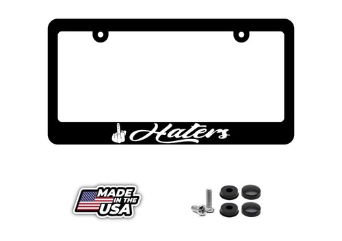 JDM F*ck Haters Drifting Racing Funny Black License Plate Frame ...