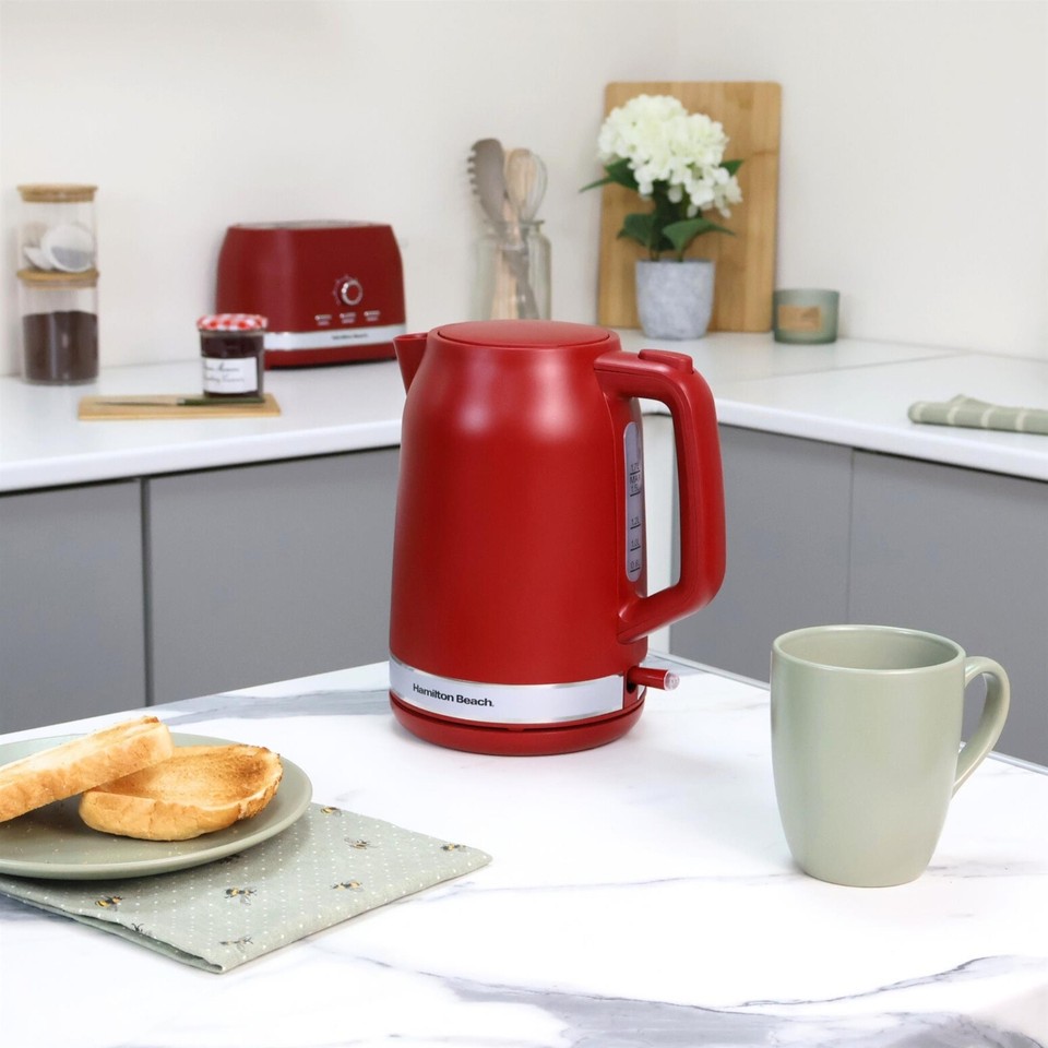 Kettle & Toaster Set, Ella Collection by Hamilton Beach, Red, HBELLAMR ...