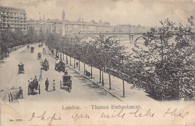 LONDON ENGLAND~THAMES EMBANKMENT~1902 PHOTO POSTCARD | eBay