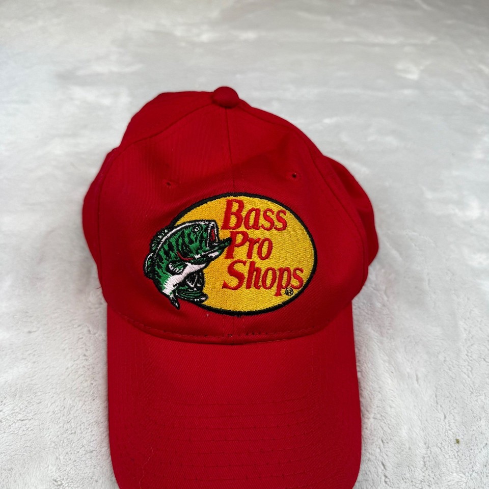 Bass Pro Shops Hat Red Adjustable Cap Fishing Outdoors Logo Mens OSFM ...