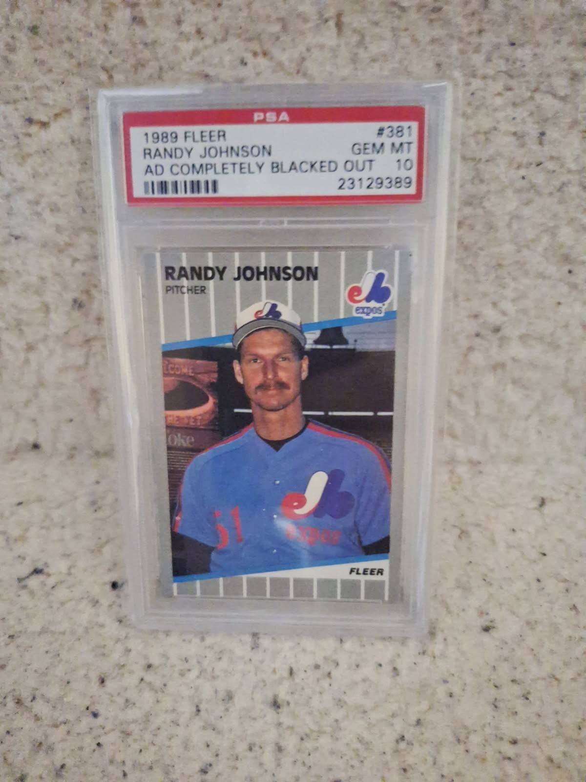 1989 Fleer - Randy Johnson #381 Completely Blacked Out Billboard (RC ...