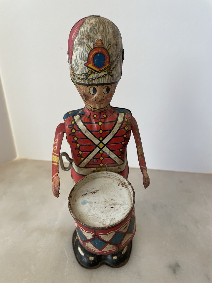 Marx George the Drummer Boy Windup Tin Litho Mechanical Soldier Vintage ...