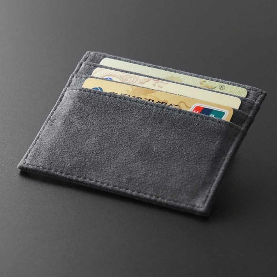 Leather Slim Wallet Small Card Wallet Men Credit Card Holder Bank Card ...