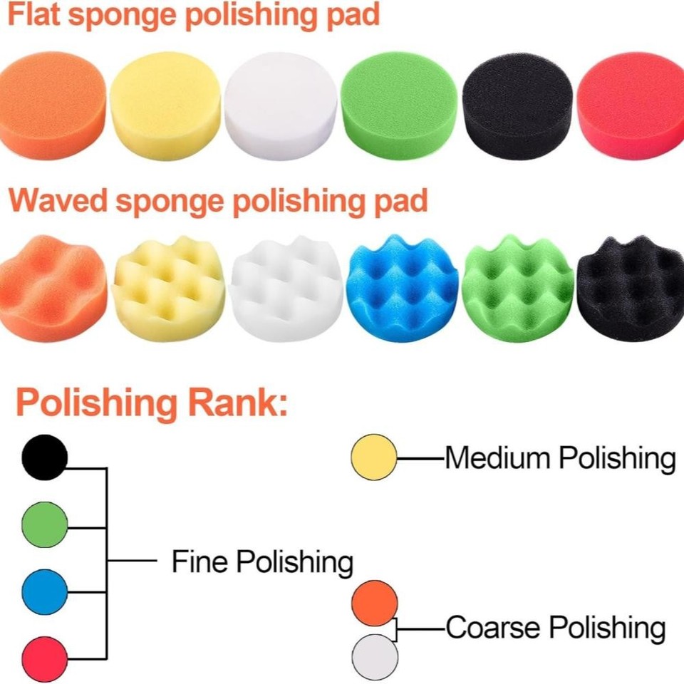 23PCS 6 Inch Buffing Sponge Polishing Pads for Car Polishing Machine ...