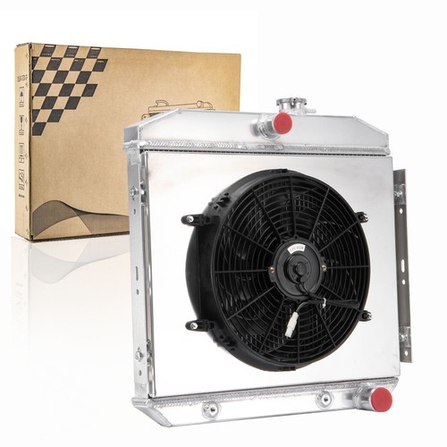 3 Row Aluminum Radiator Shroud Fan For 1955-1957 1956 Chevy Bel-air ...