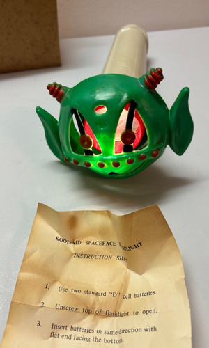 Kool-Aid : SpaceFace Flashlight 1960's - RARE - Vintage! - Tested HTF ...