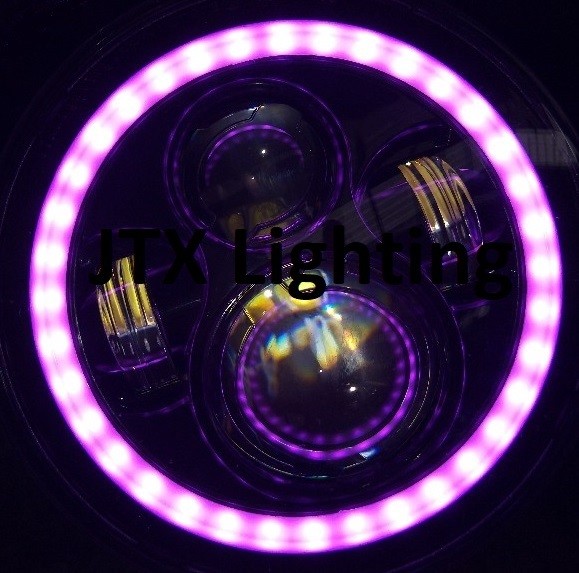 7"LED Headlights PINK Fiat Regato Croma Argenta Superbravo Flash AMBER ...