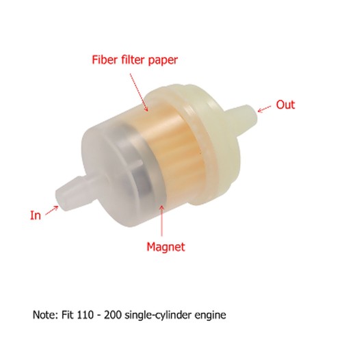 10PCS Motor Small Engine Inline Gas Oil Fuel Filter | 1/4'' Line 6-7mm ...