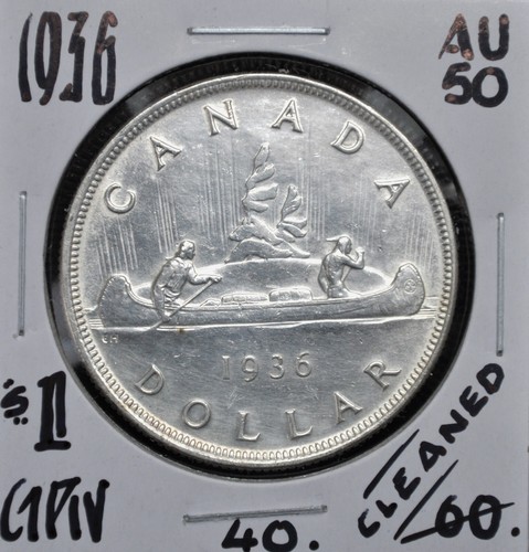 1936 Canada Silver One Dollar *Cleaned / Scratches | eBay