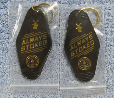 2 Dutch Bros Keychains 2024 Exclusive Always Stoked Black and Gold NEW ...