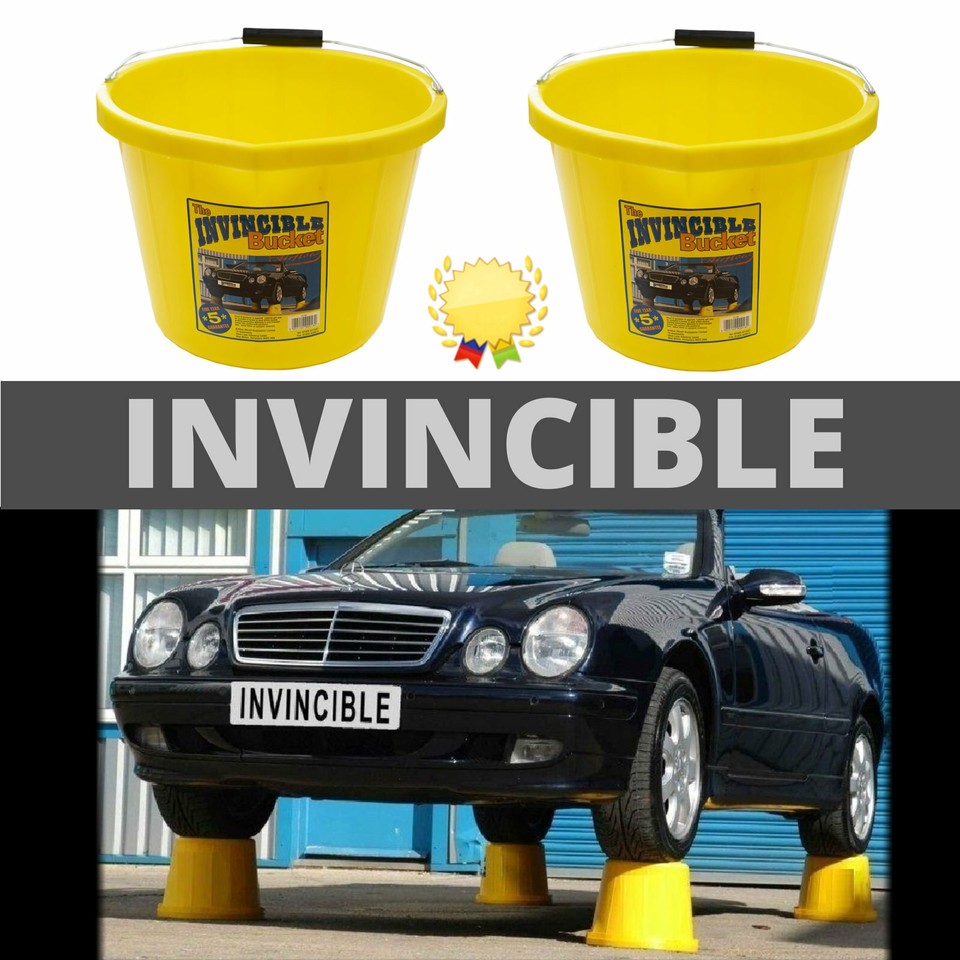 4x Invincible Builders Bucket - Heavy Duty Extra Strong Builders Bucket ...
