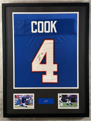James Cook Signed Jersey Framed W/ JSA COA Buffalo Bills Blue Auto ...
