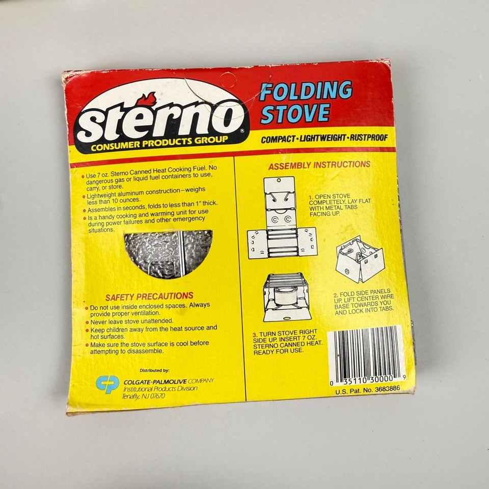 Sterno Folding Stove with Canned Heat Cooking Fuel for Camping ...