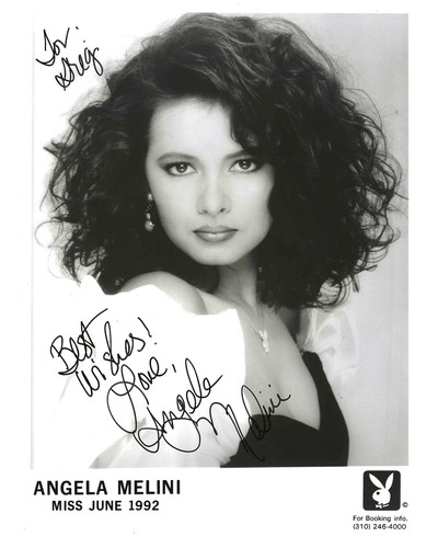 Angela Melini w/ COA Signed Promo Playboy Playmate June 1992 ...