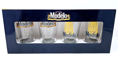 Cerveza Modelo 1925 Signature Glass Set of 4- 16 oz Pint Size New | eBay
