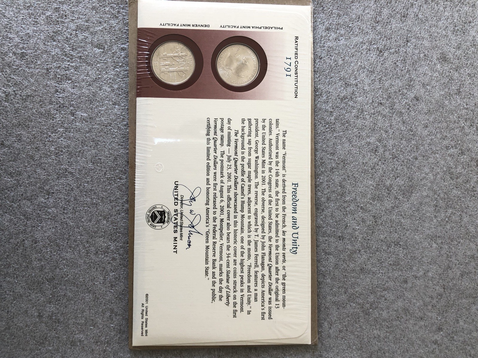 1999 2001 STATE QUARTER FIRST DAY COVER SET MINT SEALED CELLO Q10-Q14 ...