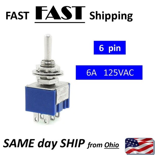 1x ON OFF ON --- 6-Terminals Double Pole Center off Toggle Switch DPDT ...
