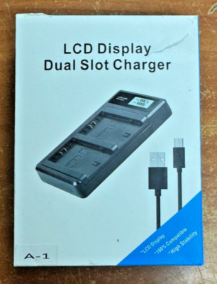 LCD display dual slot charger. Charges Camera A-1, A-2 Batteries NOT ...