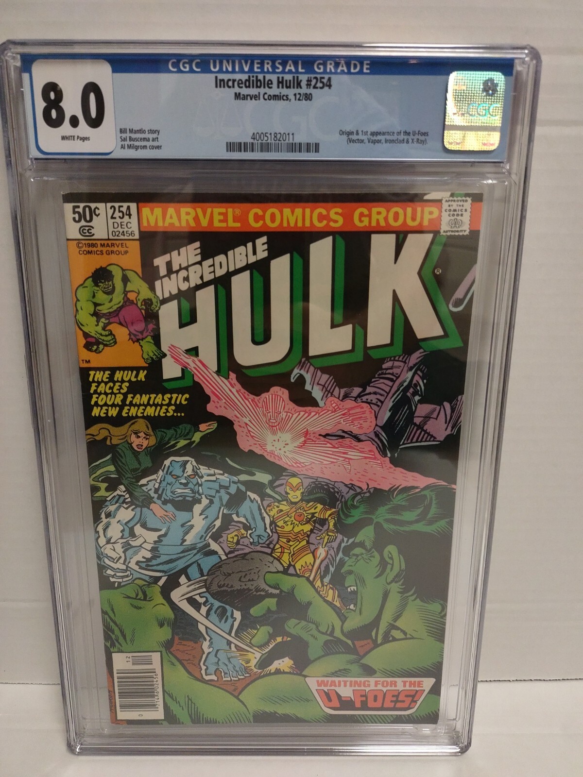 Incredible Hulk #254 1980 CGC 8.0 - "Origin & 1st appearnce of the U ...