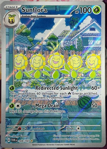Pokemon TCG - Sunflora Illustration Rare Holo - 169/167 - Twilight ...