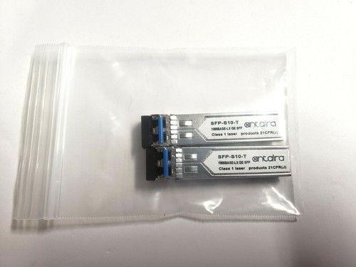 Lot of 2 Antaira SFP-S10-T 1000BASE-LX GE SFP Optical Fiber Transceiver ...