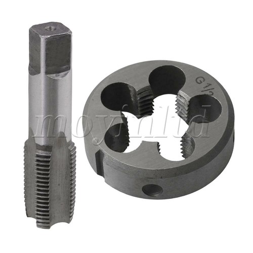 BSP 1/2 Screw Thread Die Screwing Die + 4 Flute HSS Hand Tap Kit ...