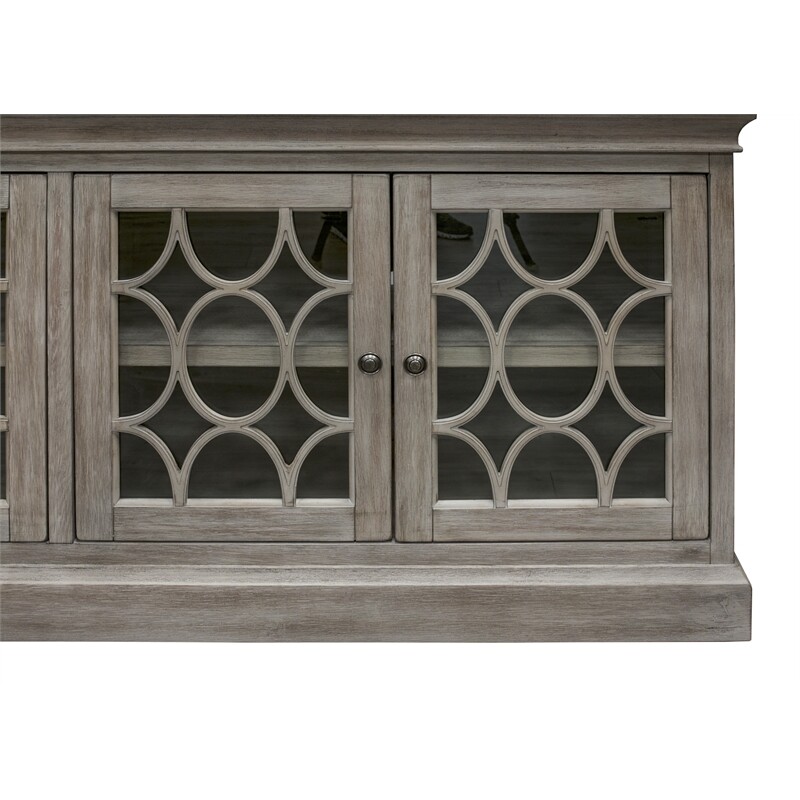 72" TV Console Entertainment Stand Wood Accent Cabinet Fully Assembled ...