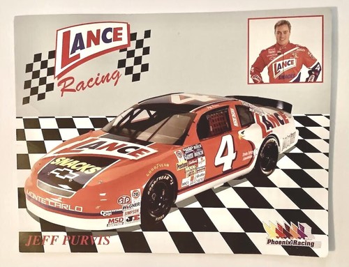 Jeff Purvis #4 LANCE Racing Schedule & Career Highlights 11" x 81/2 ...