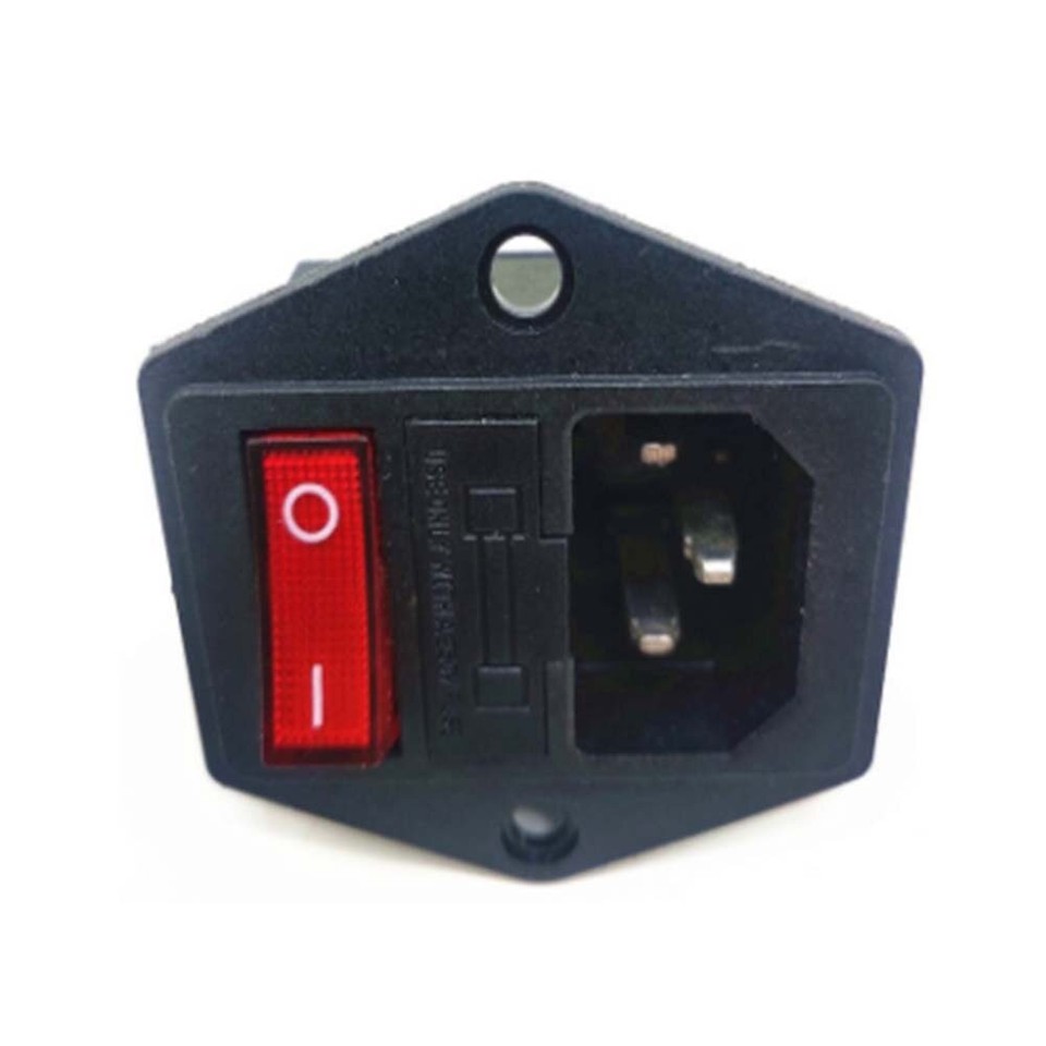 1PCs 15A 250V Power Switch AC 3pin Power Socket Copper with Fuse for 3D ...