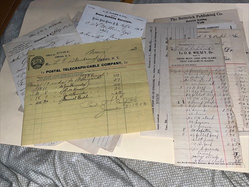 24 Antique New York (NY) Invoices: Mutton Beef Crockery Oysters Ward’s ...