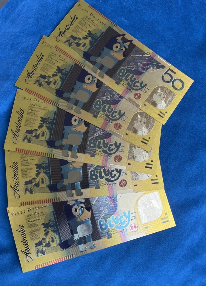 5 x Bluey Collectable 50 Dollar Bucks Banknotes | eBay Australia