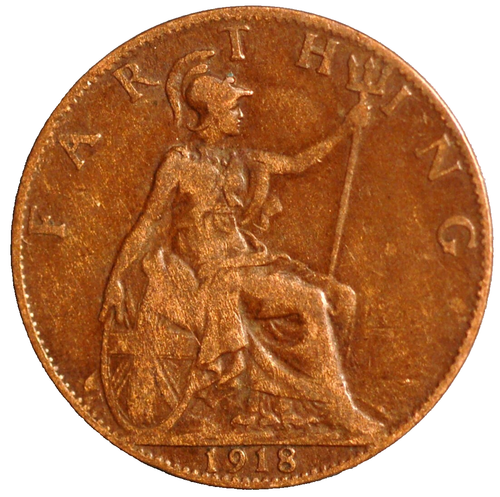 Great Britain Farthing 1918 George V KM# 808.2 | eBay