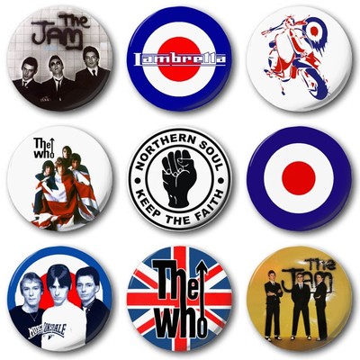 MOD BADGES (Various Designs) - 1" / 25mm Button Badge - Jam Who Weller ...