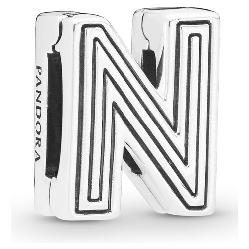 Pandora Sterling Silver Reflexions Letter N Bead Charm 798210 | eBay