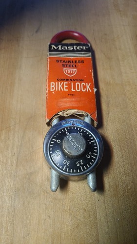 Vintage NOS Master Lock Bike Lock- Stainless Steel- Combination- Road ...