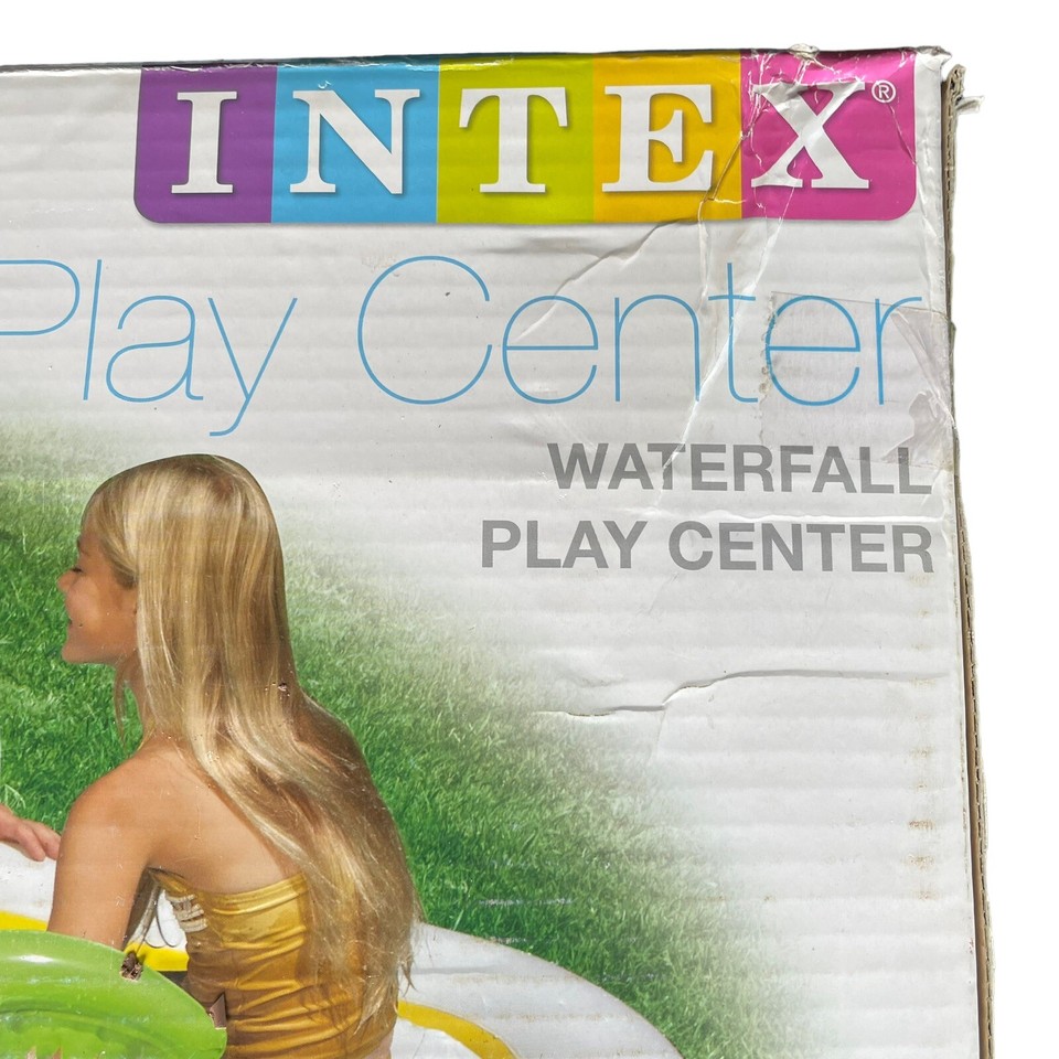Intex Kiddie Inflatable Pool Waterfall Play Center with Slide Toys ...