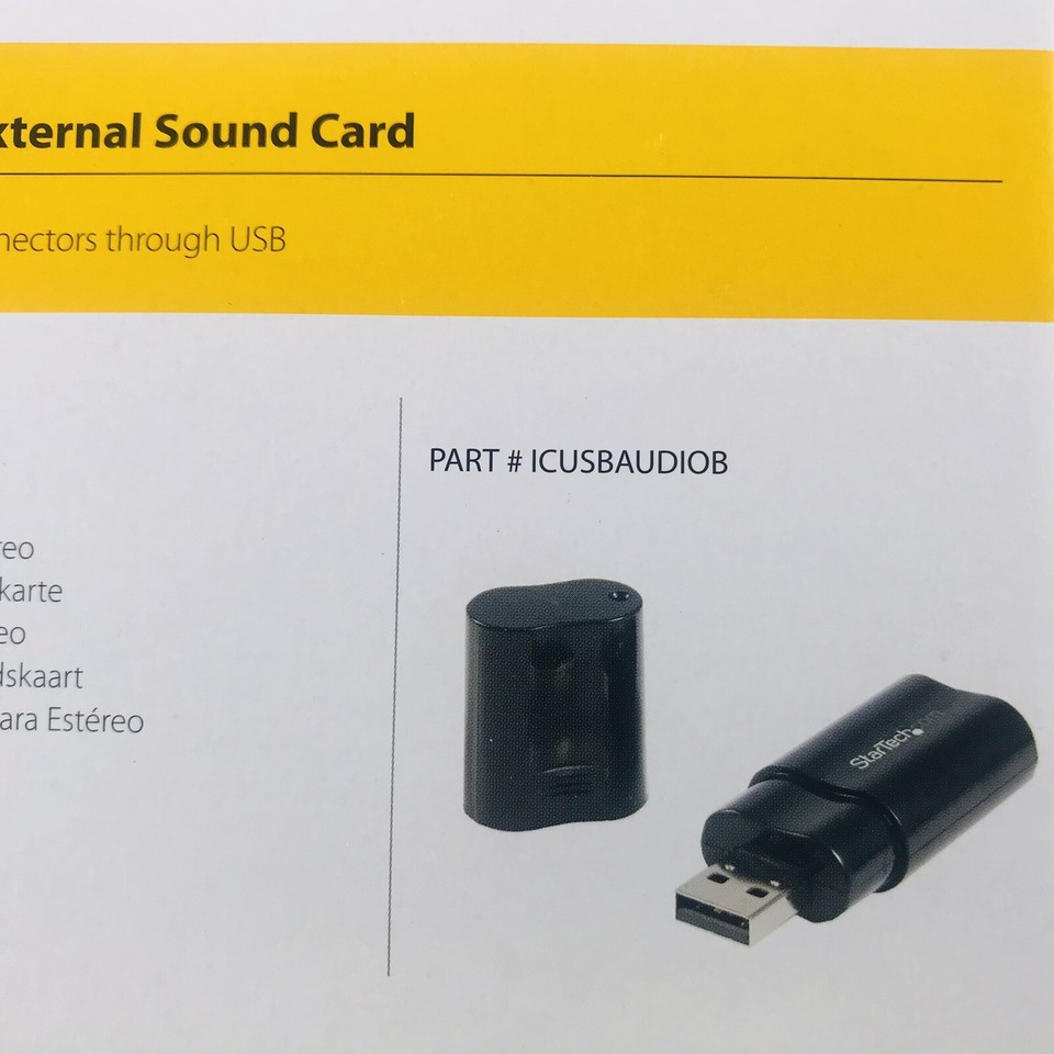 Startech USB Sound Card, 3.5mm audio adapter to USB, External ...