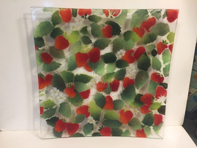 1980 St. Luke Victor Palumbo Fused Art Glass Square Plate ...