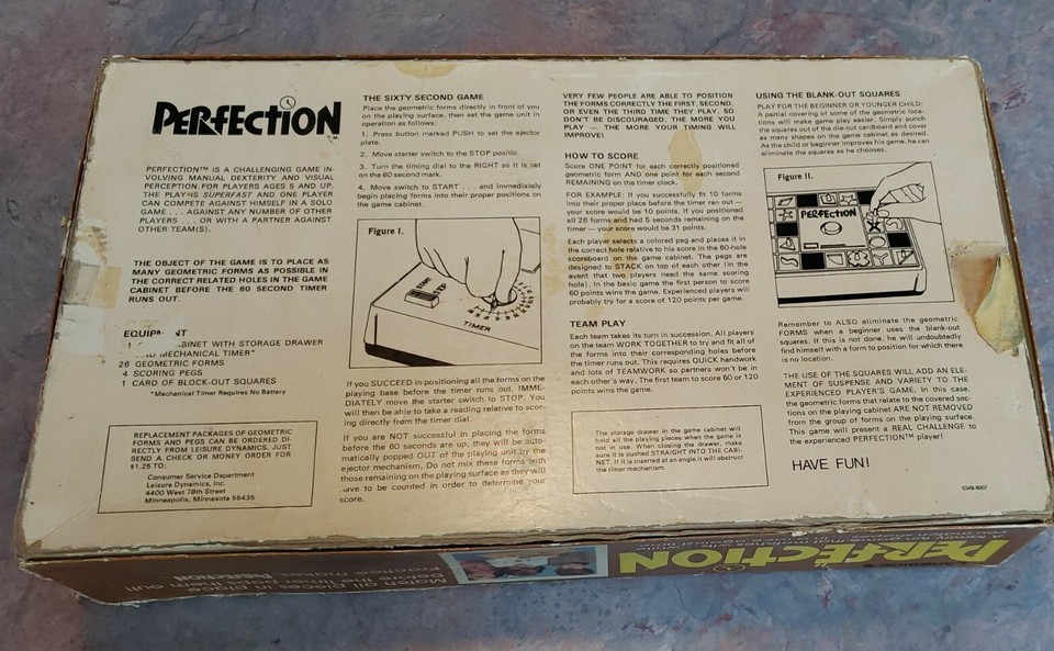 Vintage Lakeside PERFECTION Game 1973 all pieces/ works | eBay
