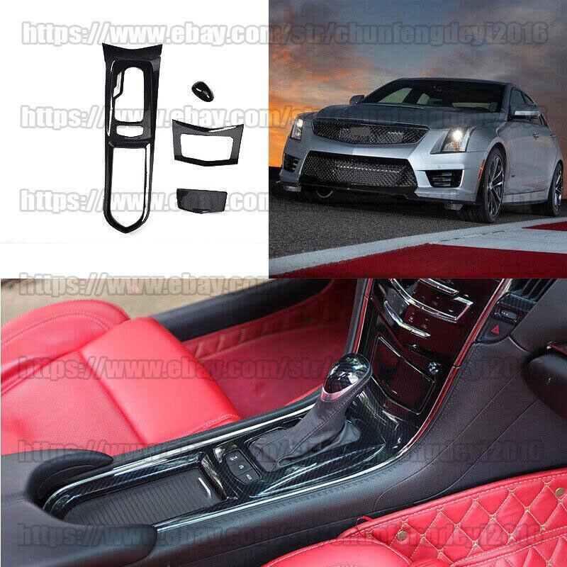 For Cadillac ATS ATS-V 2013-2019 Carbon Fiber Center Console Gear Shift ...