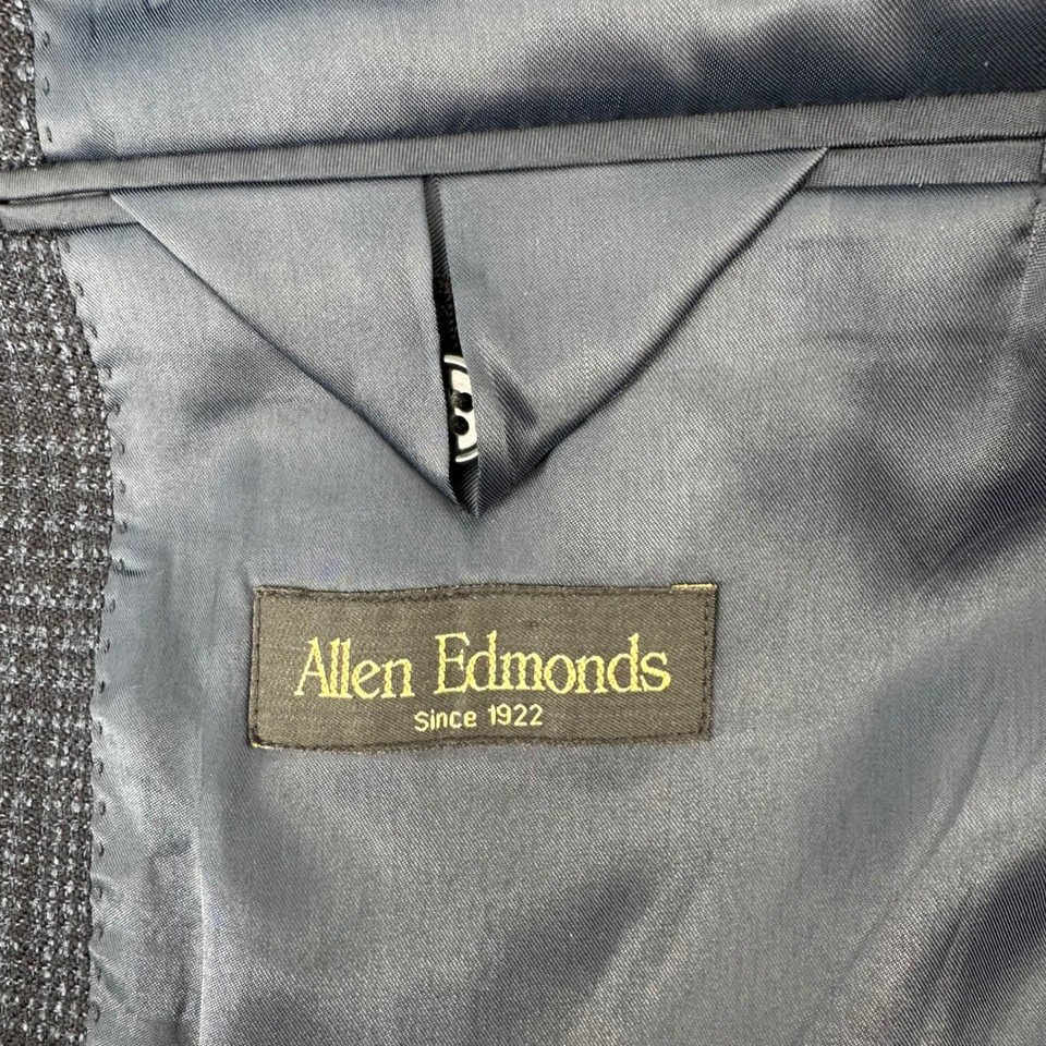 Allen Edmonds Men's 42R Plaid Blazer Blue Glen Plaid Blazer Sport Coat ...